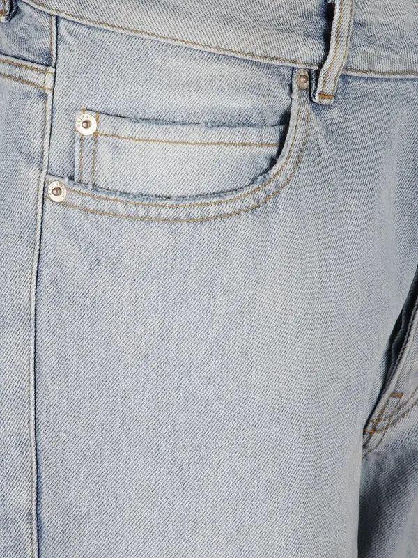 Balenciaga Distressed Relaxed Fit Jeans - Light Blue