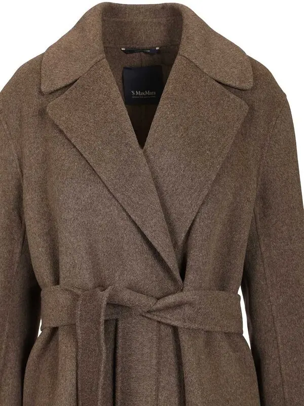 Max Mara Luna Belted Long Coat - Brown