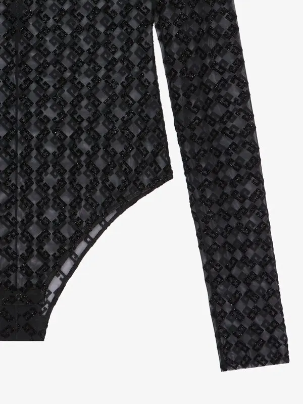 Givenchy Monogrammed Sheer Long-sleeve Top