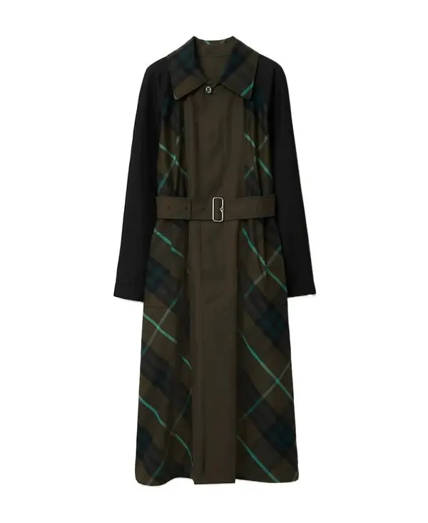 Burberry Reversible Belted Trench Coat With Checked Paneling