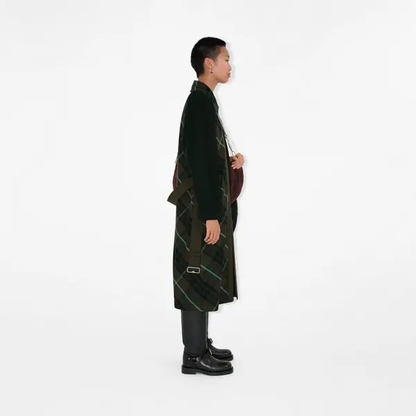 Burberry Reversible Belted Trench Coat With Checked Paneling