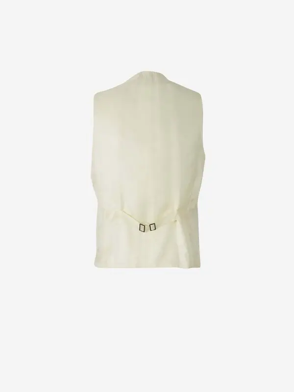 Canali Three-piece Suit Consisting Of A Long-sleeved Suit Jacket, Vest, And Trousers - Light Brown