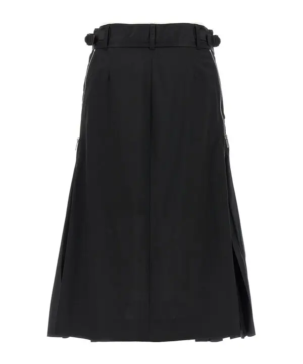 Sacai Zip Detailed Pleated Skirt