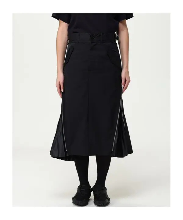 Sacai Zip Detailed Pleated Skirt