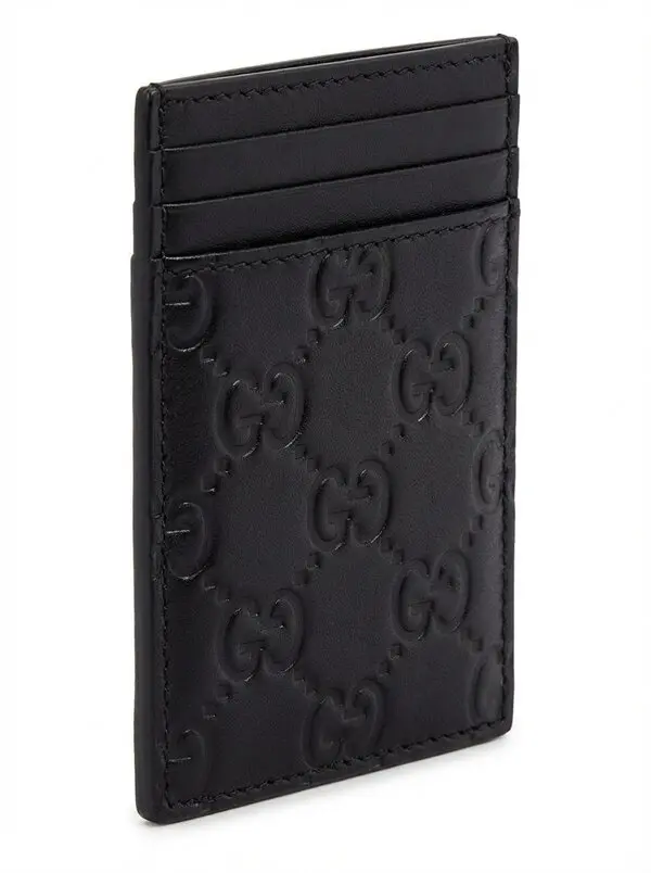 Gucci Gg Emblem Money Clip - Black