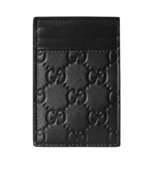 Gucci Gg Emblem Money Clip - Black