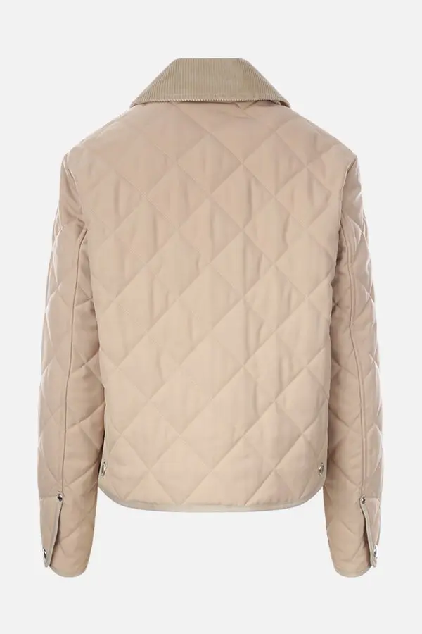 Burberry Cropped Quilted Jacket With Embroidered Logo