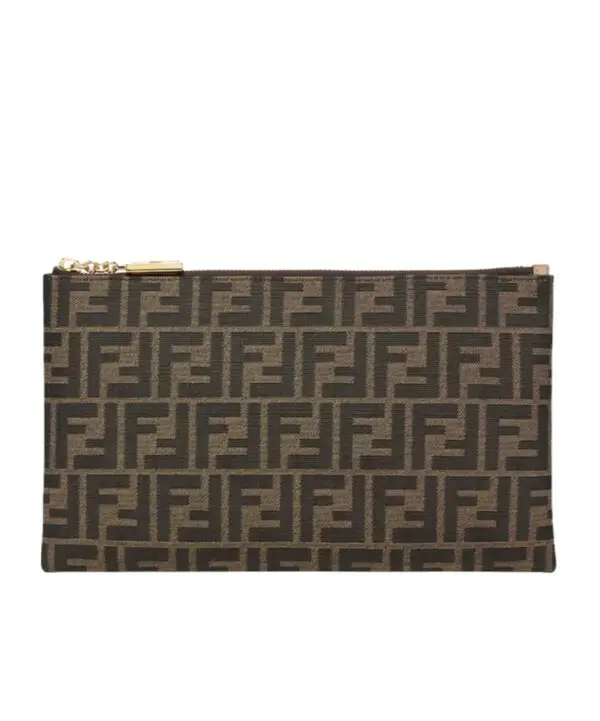 Fendi Flat Baguette Medium Pouch - Brown