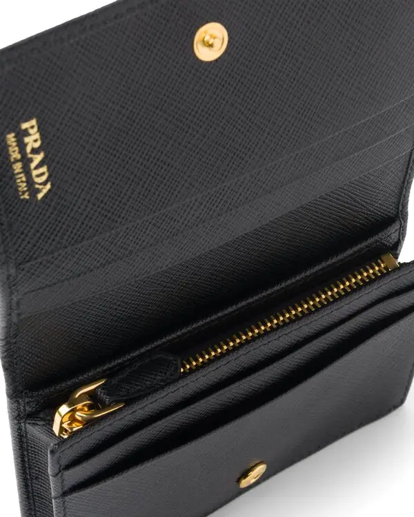 Prada Logo Plaque Fold-over Wallet