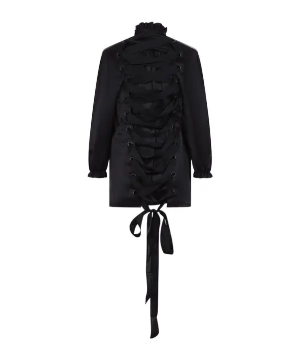 Balenciaga Long Sleeve Lace-up Back Blouse