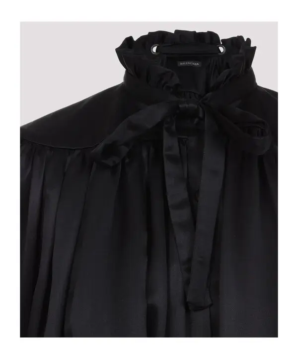 Balenciaga Long Sleeve Lace-up Back Blouse