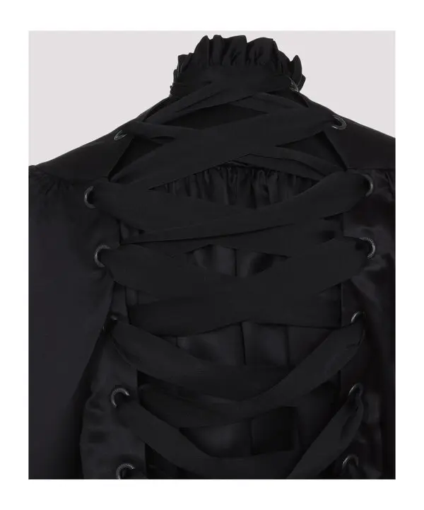 Balenciaga Long Sleeve Lace-up Back Blouse