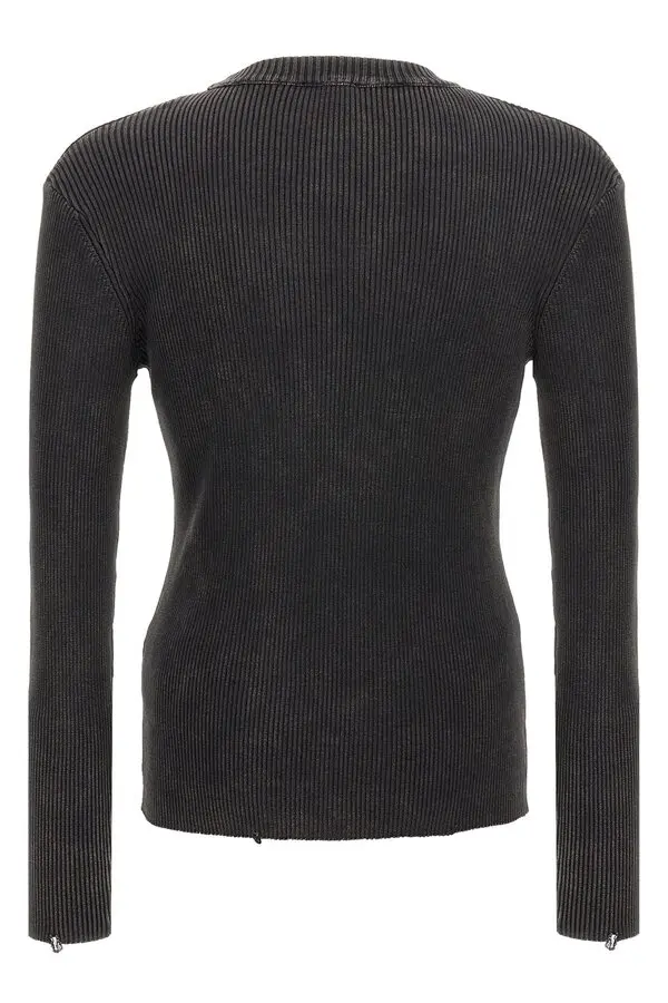 DIESEL® Distressed Cut-out Logo Jumper - Black