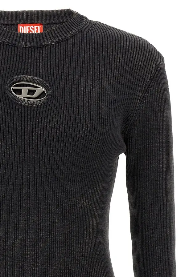DIESEL® Distressed Cut-out Logo Jumper - Black