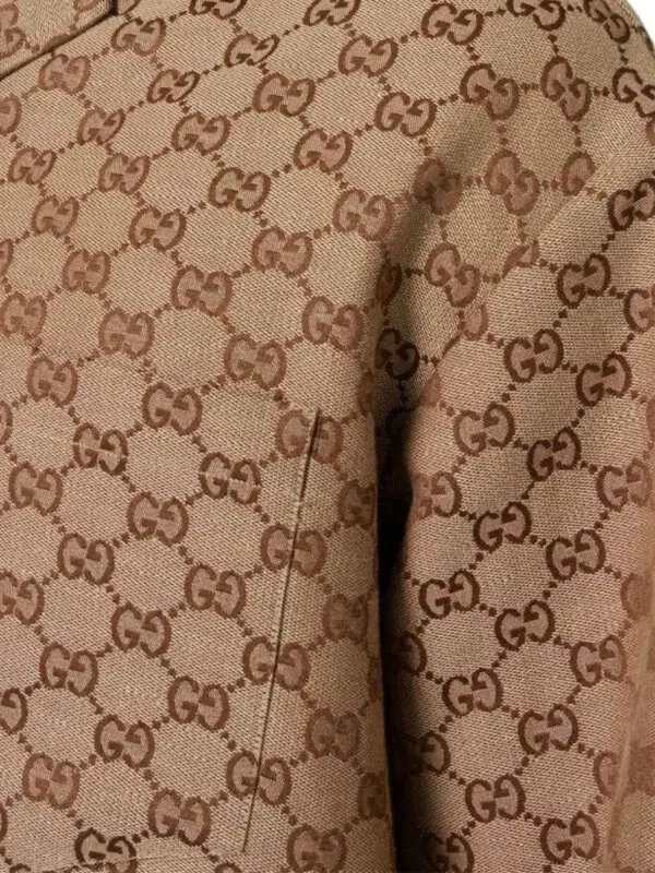 Gucci Gg Supreme Oversized Shirt - Camel/ebony