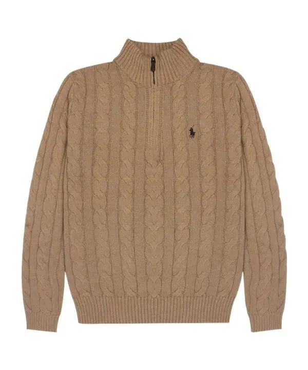 Polo Ralph Lauren Cable-knit Half-zip Jumper - Brown