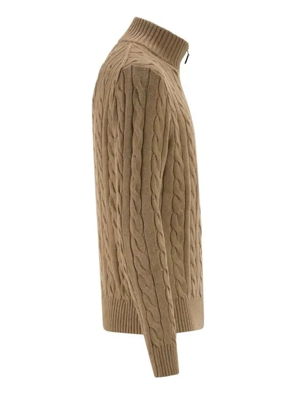 Polo Ralph Lauren Cable-knit Half-zip Jumper - Brown