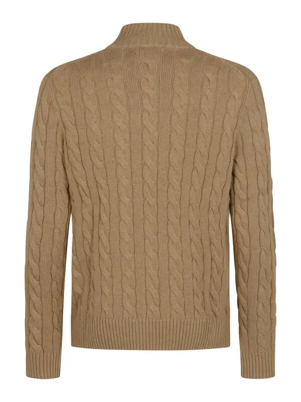 Polo Ralph Lauren Cable-knit Half-zip Jumper - Brown