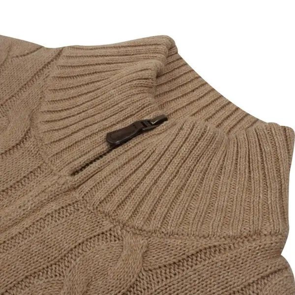 Polo Ralph Lauren Cable-knit Half-zip Jumper - Brown