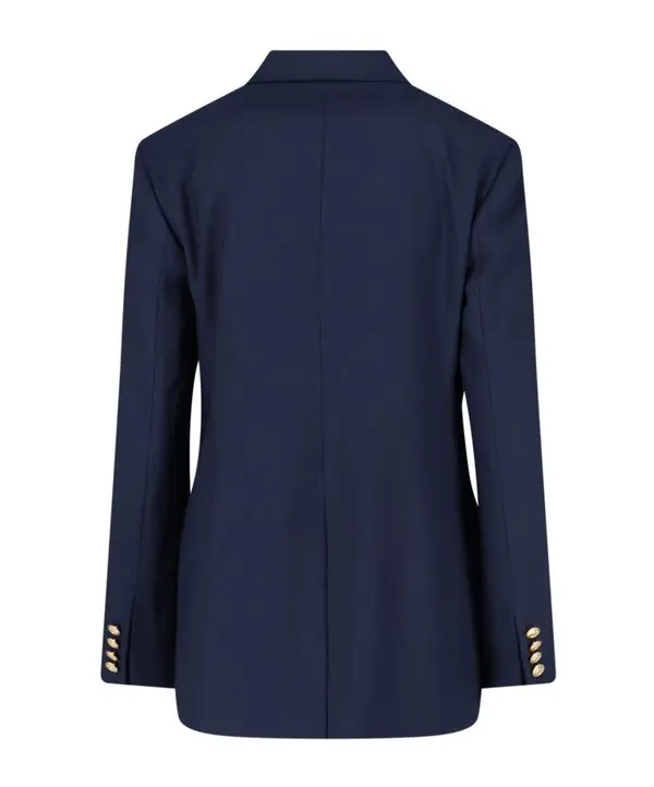 Polo Ralph Lauren Double-breasted Crepe Blazer With Notched Lapel