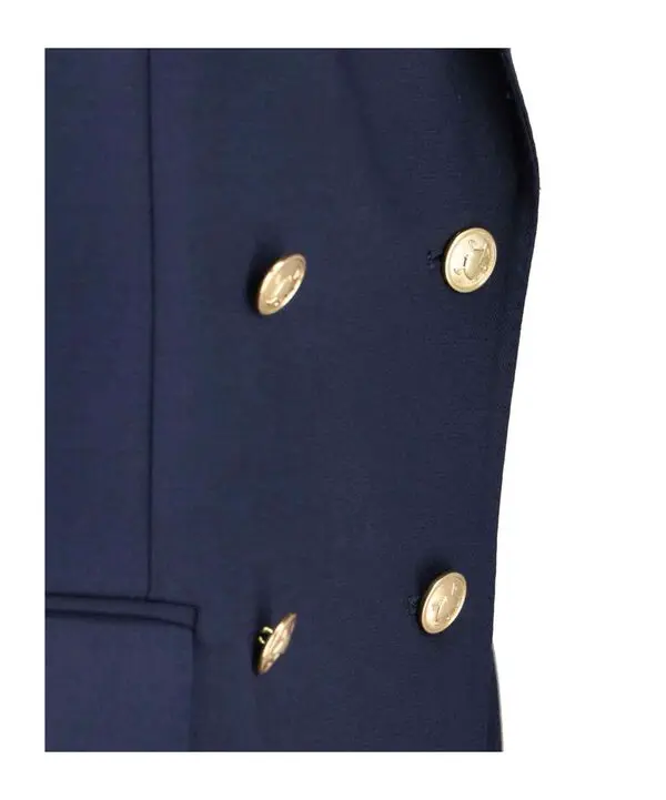 Polo Ralph Lauren Double-breasted Crepe Blazer With Notched Lapel