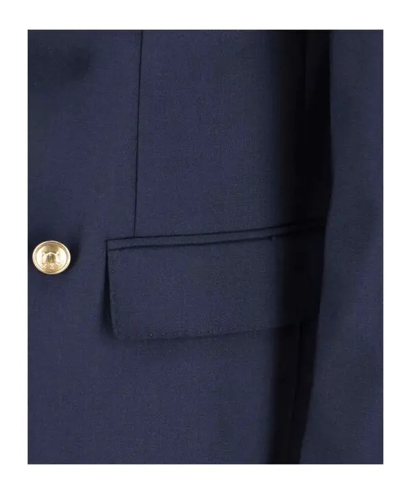 Polo Ralph Lauren Double-breasted Crepe Blazer With Notched Lapel