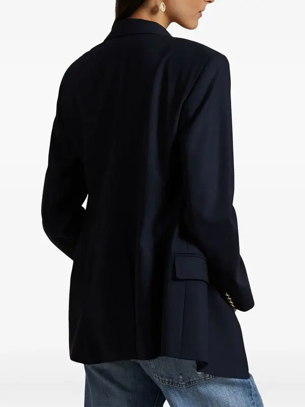 Polo Ralph Lauren Double-breasted Crepe Blazer With Notched Lapel