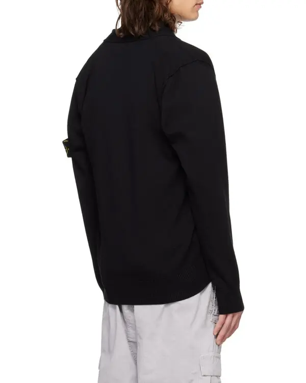 Stone Island V-neck Button-up Cardigan With Ribbed Trim
