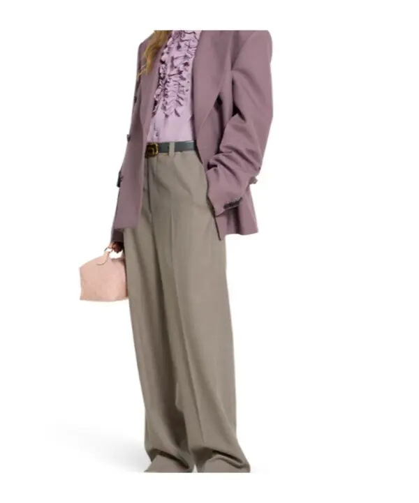 Gucci Wool Mouliné Tailored Trousers - Grey