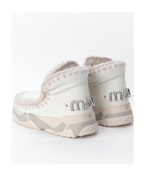 Mou Eskimo Embellished Trainers - White