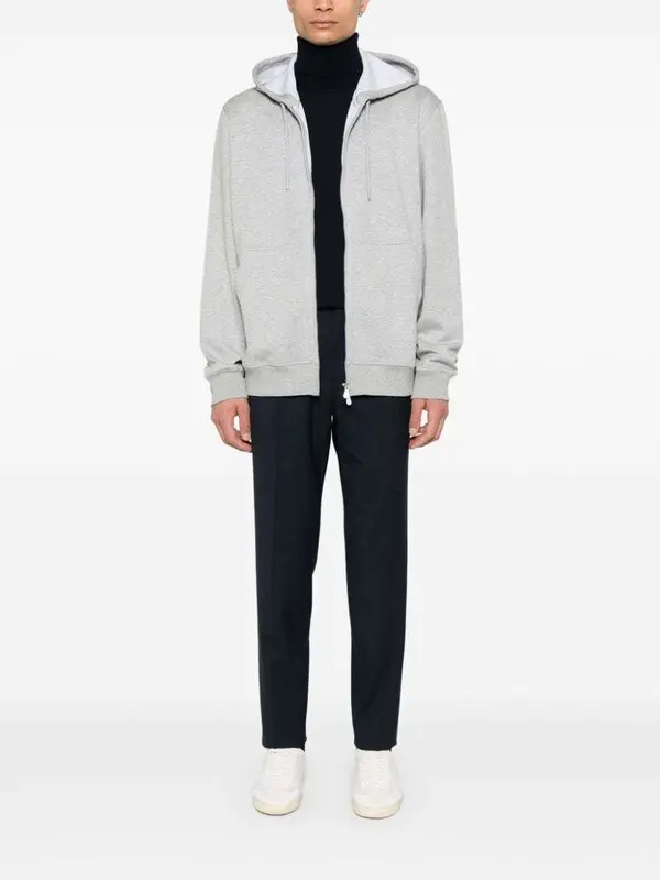 Brunello Cucinelli Zip-up Drawstring Hoodie - Grey