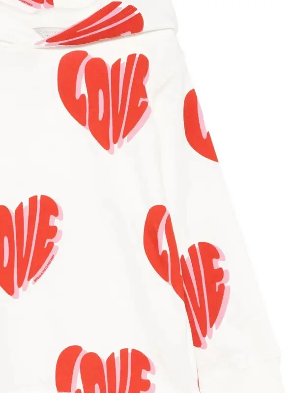 Stella McCartney Long-sleeved Hooded Sweatshirt With Heart Print