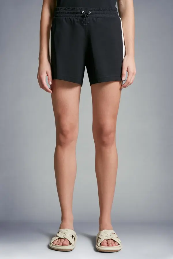 Moncler Logo Patch Drawstring Jersey Shorts