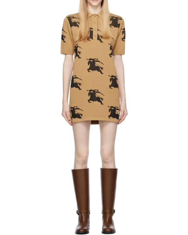 Burberry Ekd-print Jacquard Polo Shirt Dress