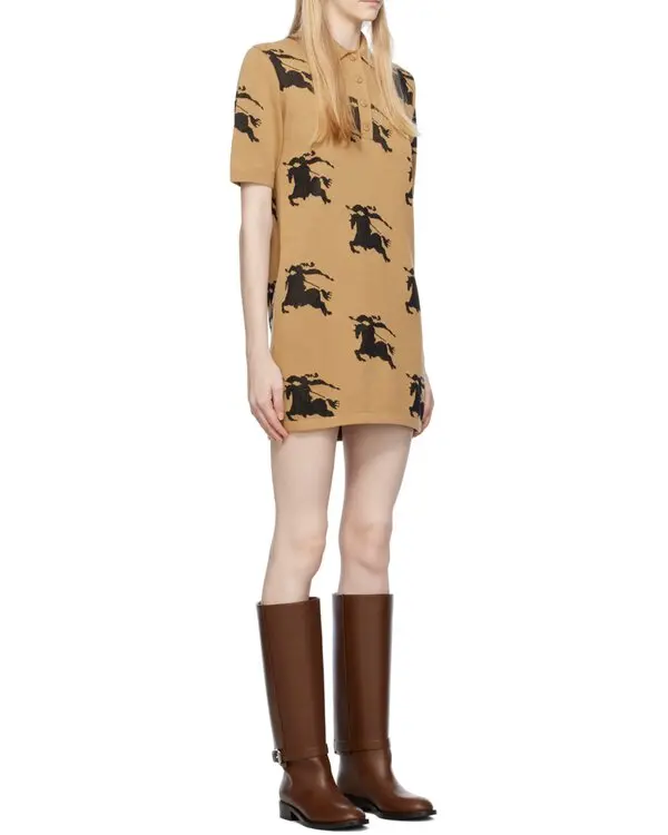 Burberry Ekd-print Jacquard Polo Shirt Dress