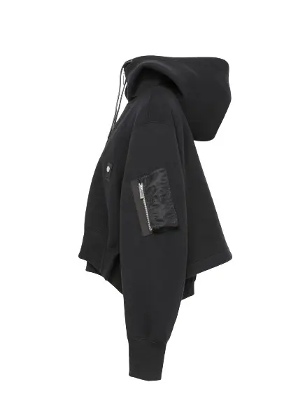 Sacai Zip-up Hooded Jacket - Black