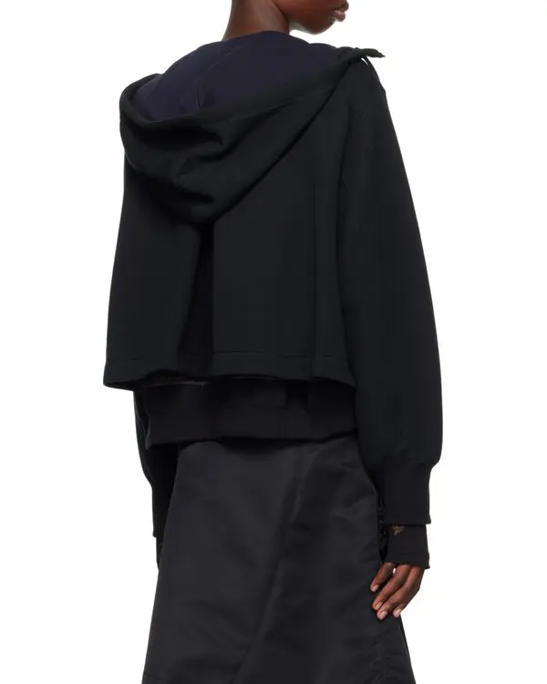 Sacai Zip-up Hooded Jacket - Black