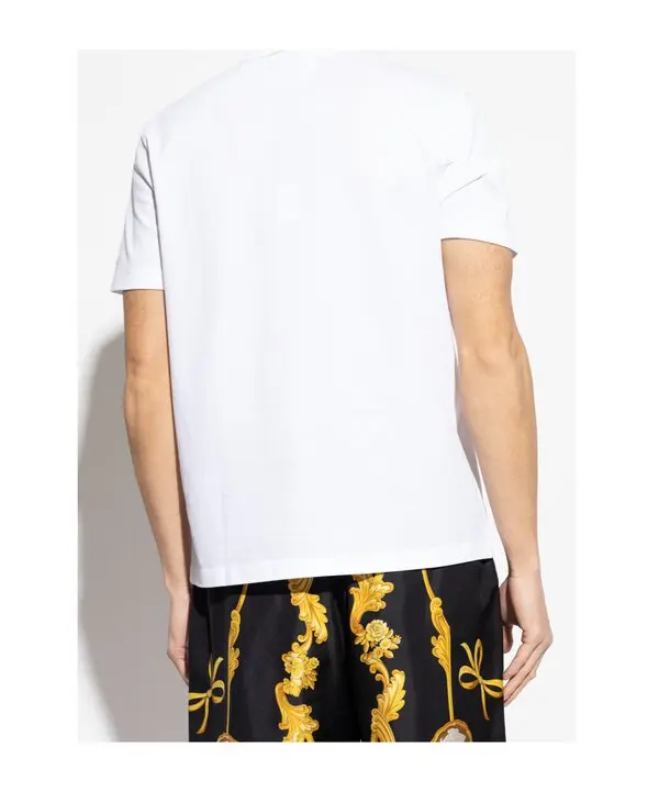 Versace 1/4 Zipped Short-sleeved Polo Shirt - White