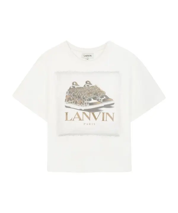 LANVIN Crew Neck T-shirt With Graphic Print - White