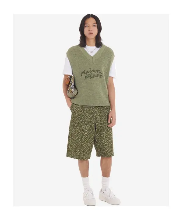 Maison Kitsuné Embroidered Logo V-neck Knit Vest