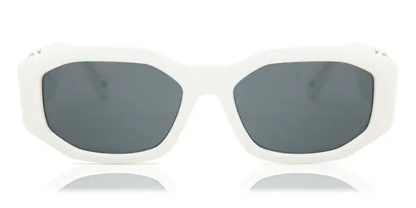 Versace Rectangular Frame Sunglasses With Medusa Embellishment - Gray