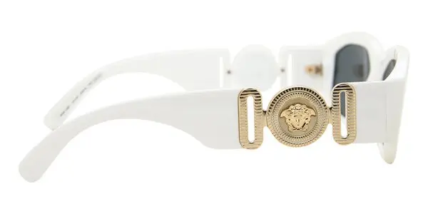 Versace Rectangular Frame Sunglasses With Medusa Embellishment - Gray
