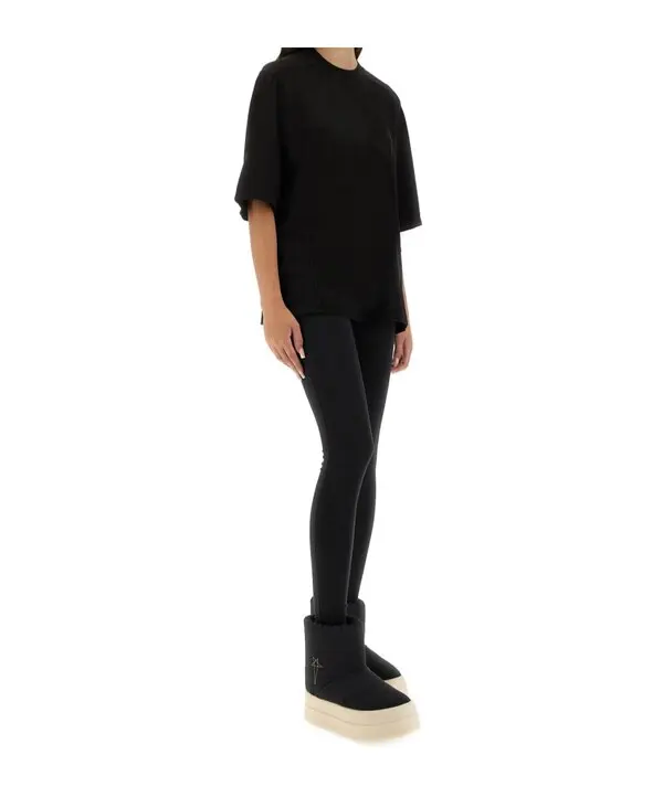 Rick Owens Short Sleeve Draped Hem Top - Black