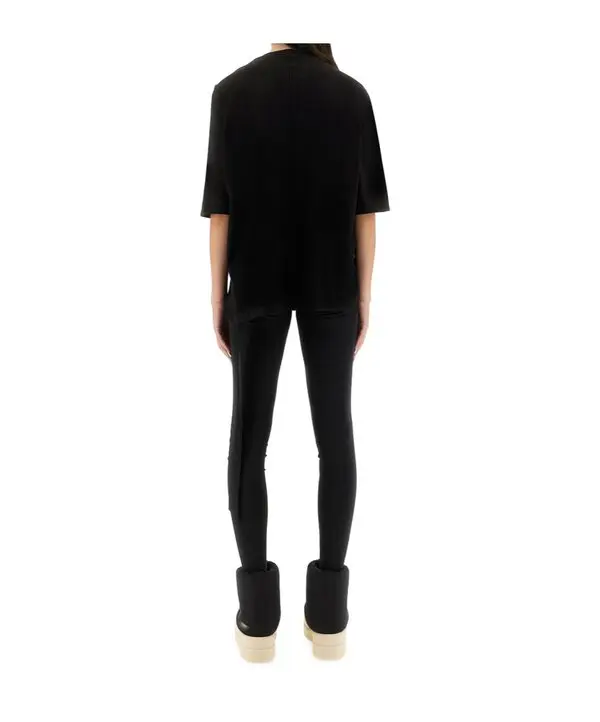 Rick Owens Short Sleeve Draped Hem Top - Black