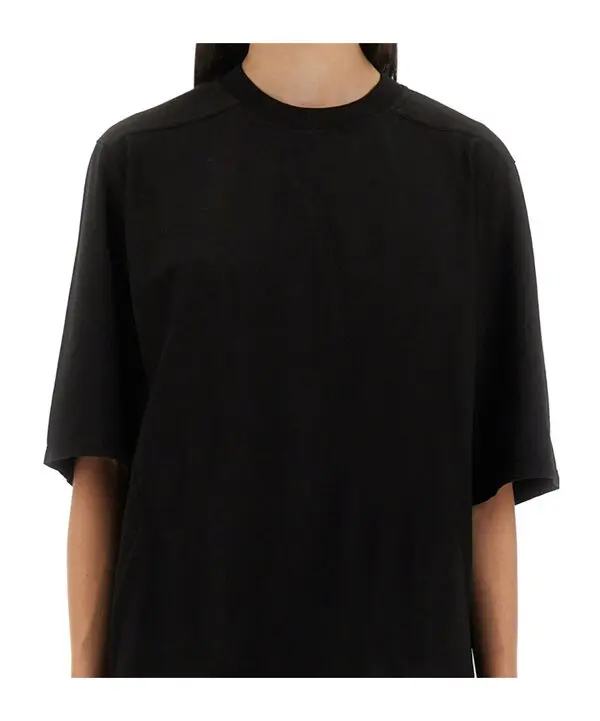 Rick Owens Short Sleeve Draped Hem Top - Black
