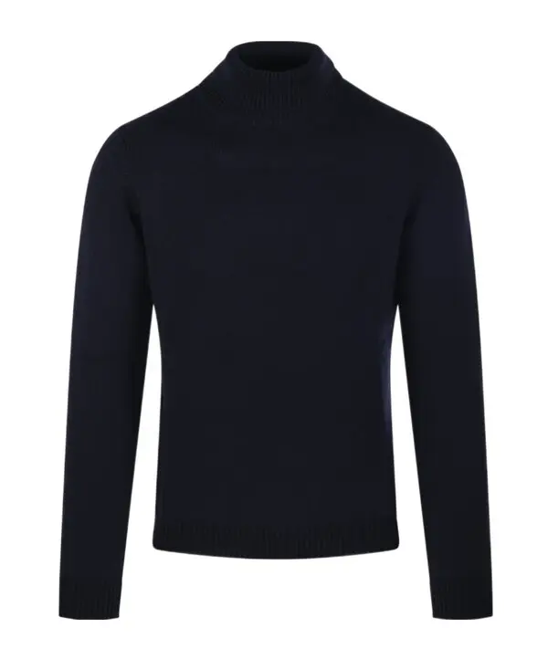 ROBERTO COLLINA Virgin Wool Turtleneck Knitwear - Black