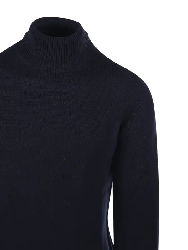 ROBERTO COLLINA Virgin Wool Turtleneck Knitwear - Black