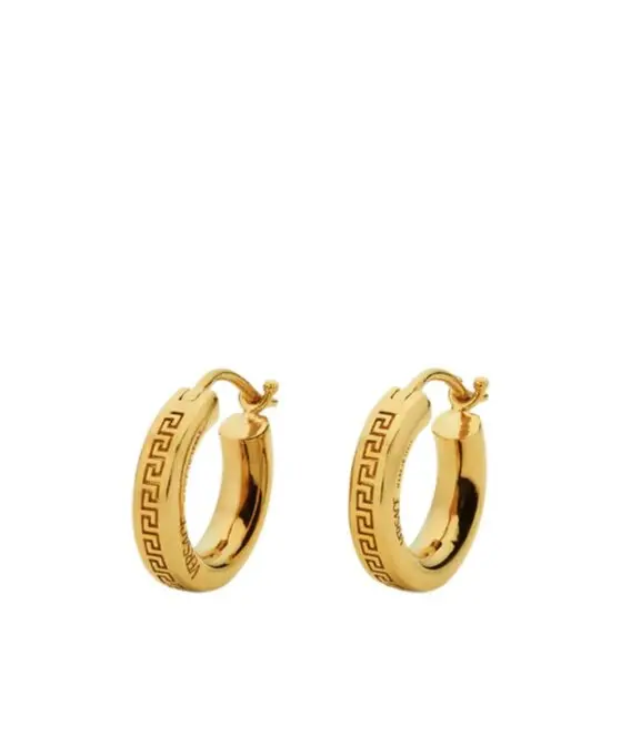 Versace Greek Pattern Hoop Earrings - Yellow
