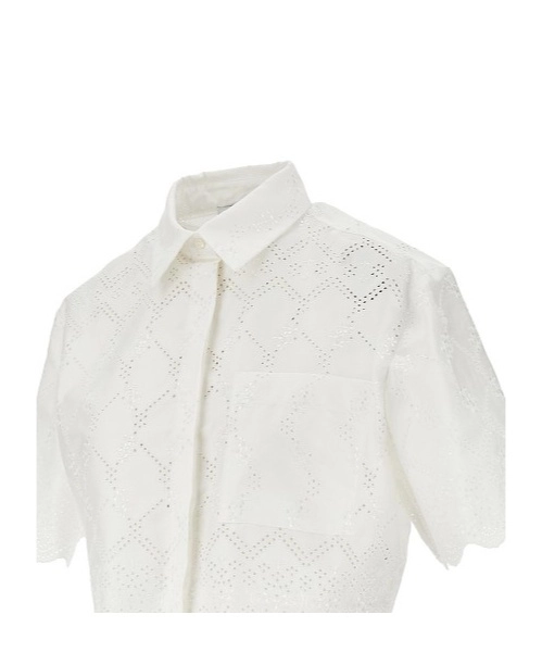 MSGM Cropped Buttoned Shirt With Classic Collar