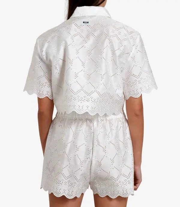 MSGM Cropped Buttoned Shirt With Classic Collar